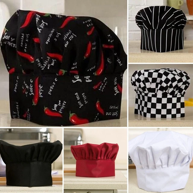 UNISEX~KITCHEN CHEF HAT Adjustable Elastic Baker Cap Cook Catering ...