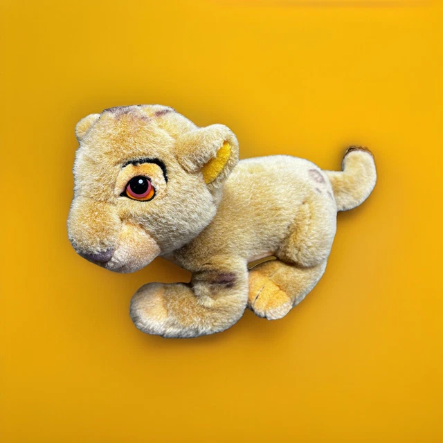 THE LION KING Disney Store Crouching Simba Cub Vintage Plush Kids Toy ...