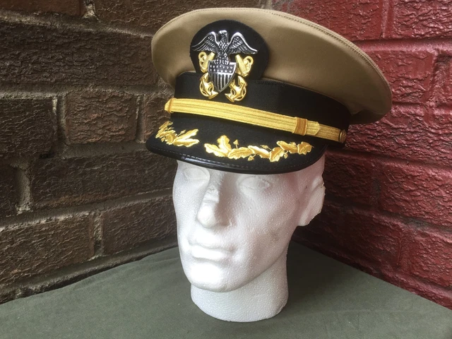 WW2 US NAVY officers Captains visor cap, size 58 £35.99 - PicClick UK