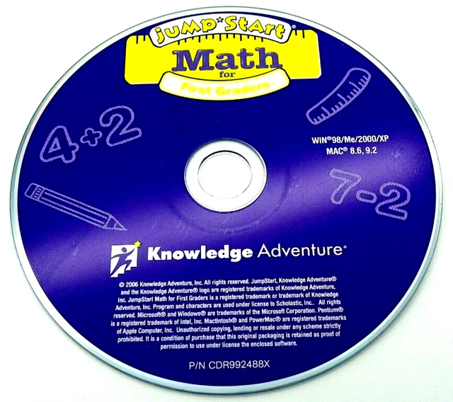 JUMP START MATH For First Graders By Knowledge Adventure PC CD-ROM Disc ...