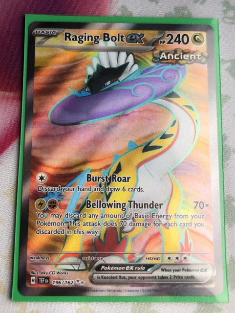 POKÉMON TCG TEMPORAL Forces 196/162 Raging Bolt Ex Full Art Rare NM/M ...