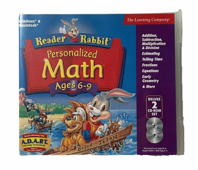 READER RABBIT PERSONALIZED Math Ages 6-9 Award Winning The Learning ...