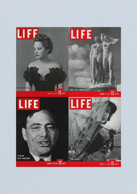 LIFE MAGAZINE LOT of 4 Full Month of March 1939 6, 13, 20, 27 WWII ERA ...
