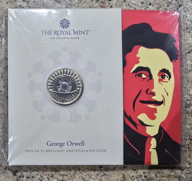ROYAL MINT 2025 GEORGE ORWELL BU £2 Coin Pack Two Pounds Brilliant Unc ...