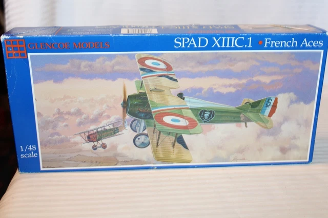 1/48 SCALE GLENCOE Models, SPAD XIII Airplane Model Kit #05118 BN Open ...