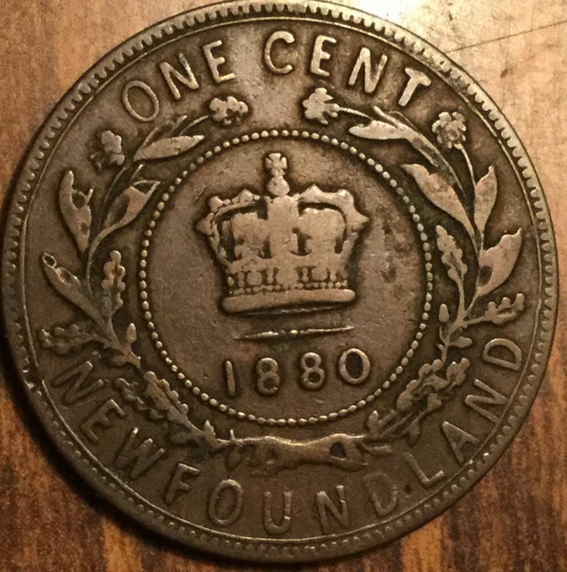 1880 NEWFOUNDLAND LARGE ONE CENT PENNY COIN - Even 0 - $10.04 - PicClick CA