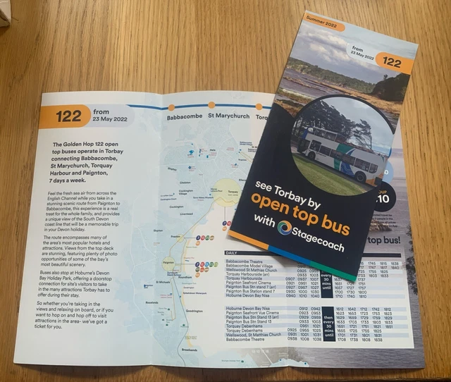 STAGECOACH SOUTHWEST: ROUTE 122 Torbay open top bus timetable: Summer ...