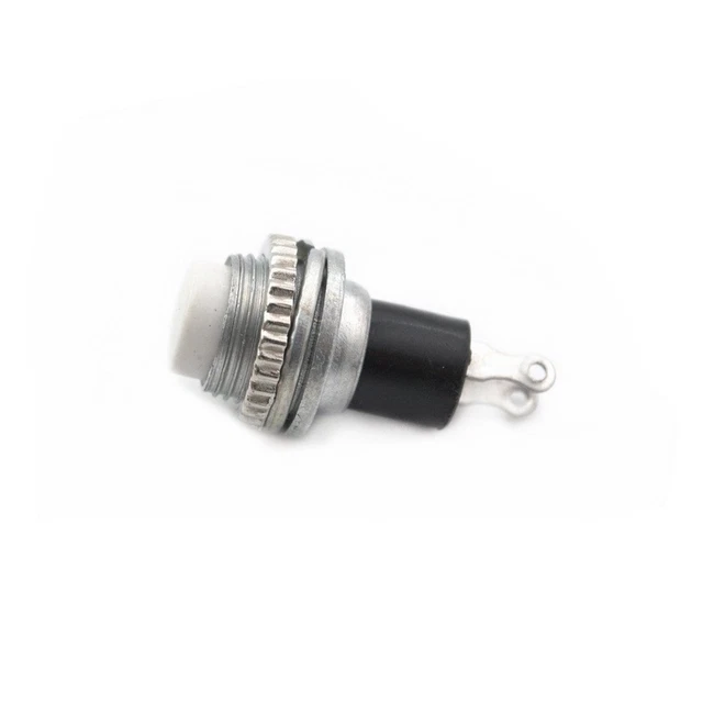 10 WHITE Momentary Push Button Switch 10mm DS-314 ON/OFF Lockless ...