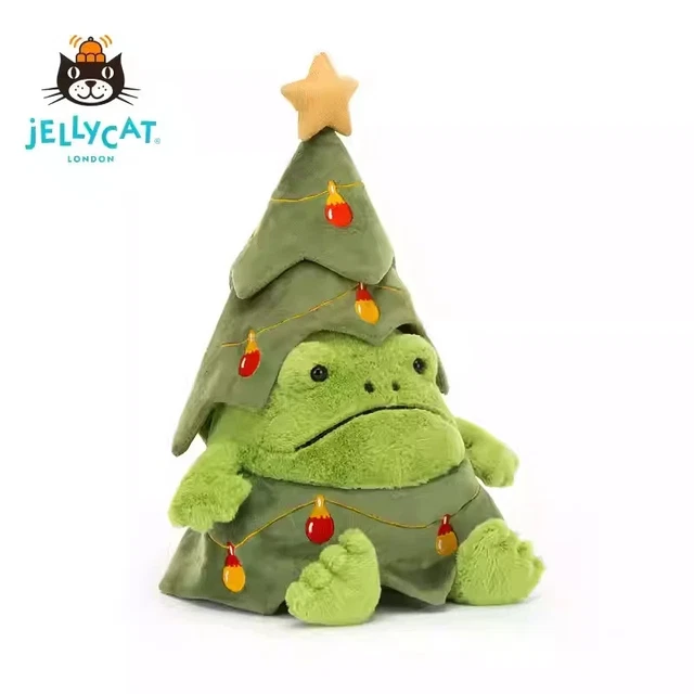 JELLYCAT CHRISTMAS TREE RICKY RAIN FROG plush doll tags+dust bag new ...
