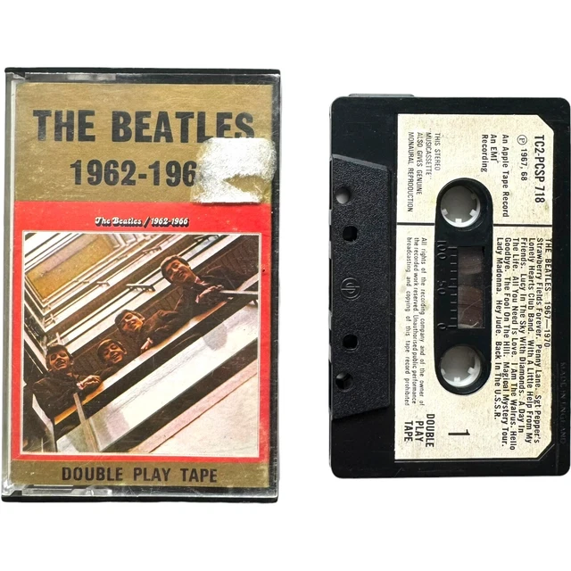THE BEATLES 1962 1966 Red Album Cassette Tape EMI 1968 Vintage Band ...