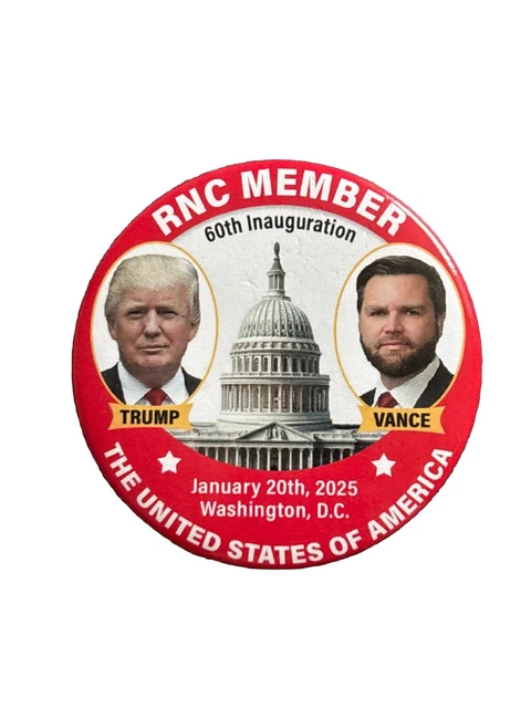 2025 DONALD TRUMP & JD Vance Inauguration 3" Button RNC Member £28.47 ...