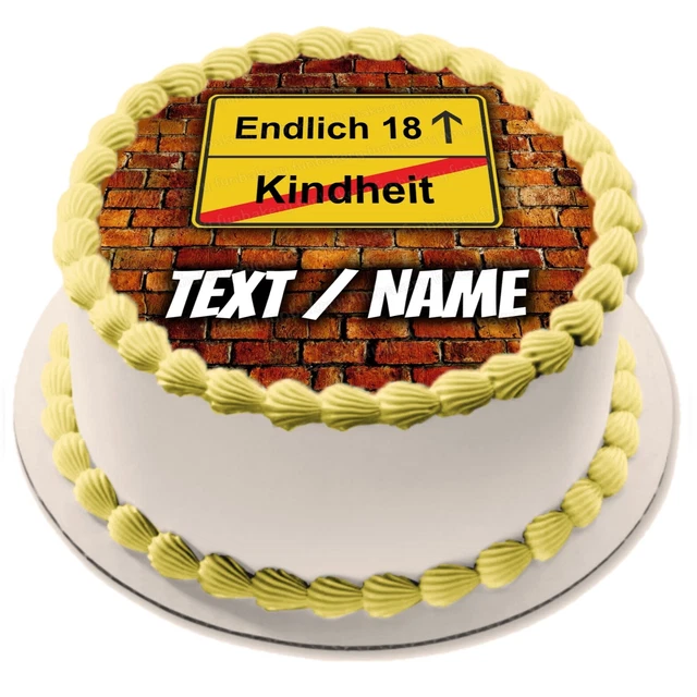 18.GEBURTSTAGSSCHILD SCHILD TORTENAUFLEGER Party Deko personalisiert ...