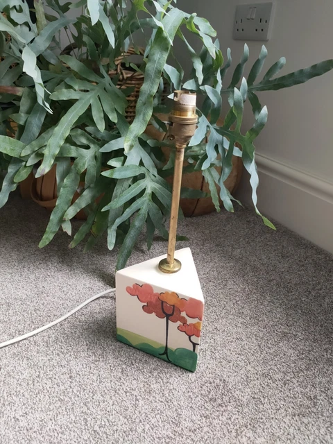 ART DECO CLARICE Cliff Style Pottery Lamp Triangular Unusual 37cm Tall ...