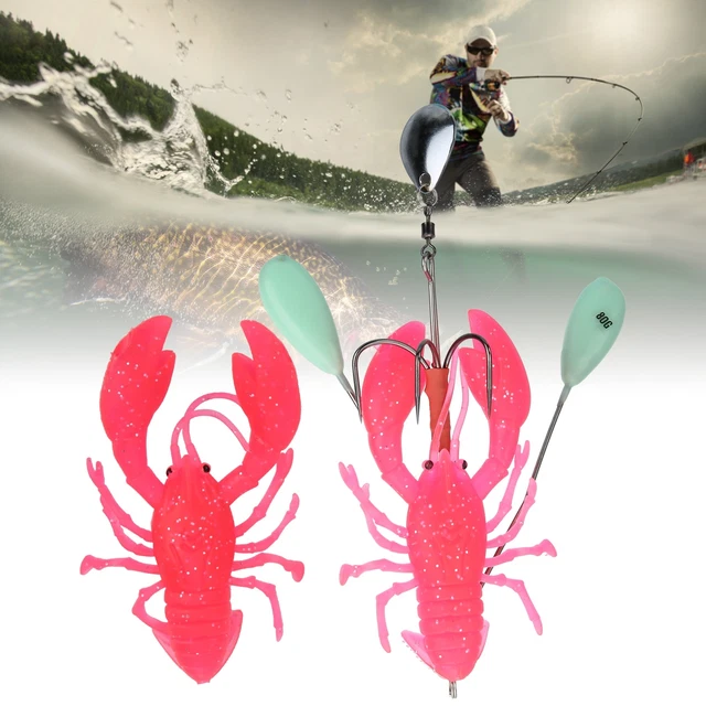 (PINK)ARTIFICIAL SIMULATION LARGE Lobster Crawfish Lure Bait Deep Sea ...