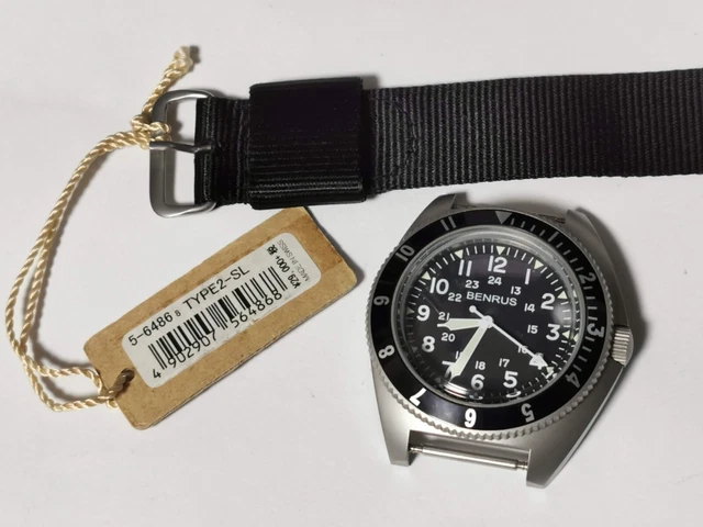 MINT BENRUS TYPE 2 CLASS A MIL-W-50717 Reproduce Military Watch Silver ...