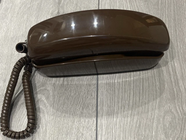 VINTAGE WESTERN ELECTRIC/BELL System Brown push button Trimline Phone ...