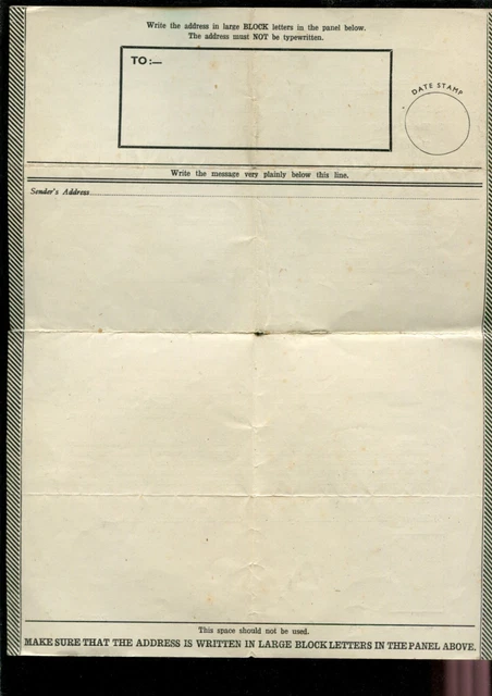 WW2 AIRGRAPH Airmail unused Message Form P2298G £5.50 - PicClick UK