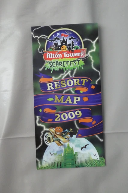 ALTON TOWERS RESORT Scarefest Theme Park Map - 2009 - Halloween ...