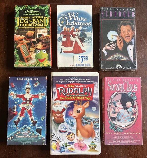 CHRISTMAS MOVIE VHS Lot Scrooged White Christmas Vacation Emmet Otters ...