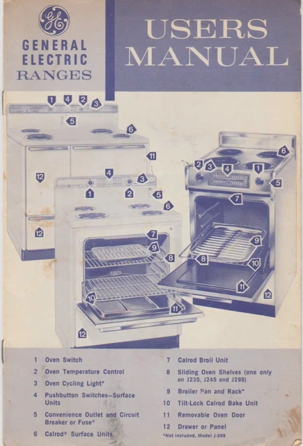 VINTAGE GENERAL ELECTRIC Ranges Users Manual Instructions Booklet, FREE ...