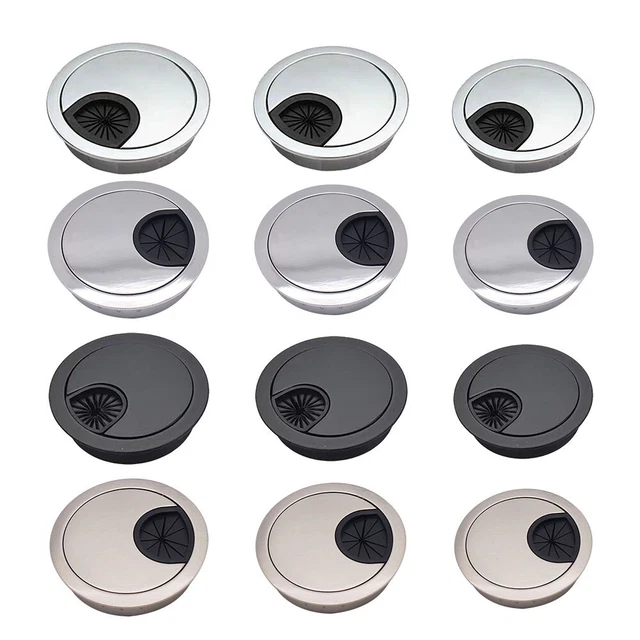 PRACTICAL WIRE HOLE Cover for Office Desk Cable Management 50mm 60mm ...