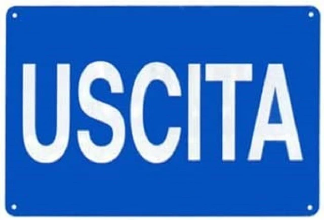 CARTELLO SEGNALETICO - USCITA blu- segnaletica segnale EUR 1,99 ...