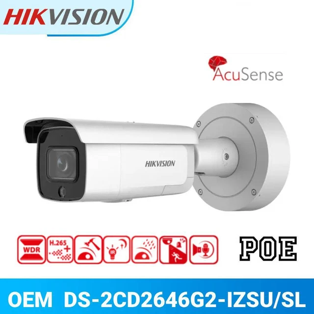 HIKVISION DS-2CD2646G2-IZSU/SL 4MP AcuSense 4x Zoom Bullet IP Security ...
