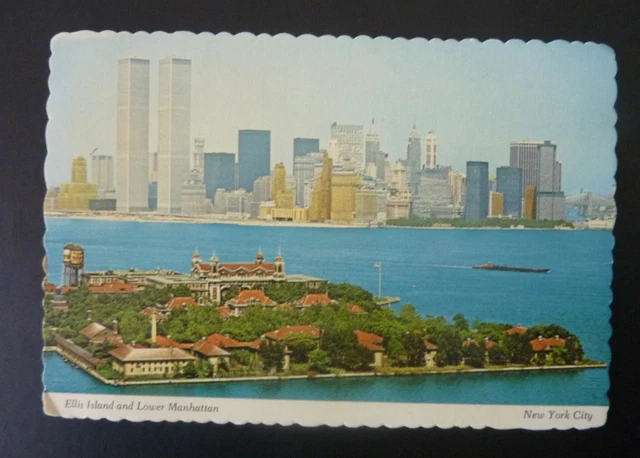 ELLIS ISLAND & World Trade Center, Twin Towers, New York City NY, WTC ...