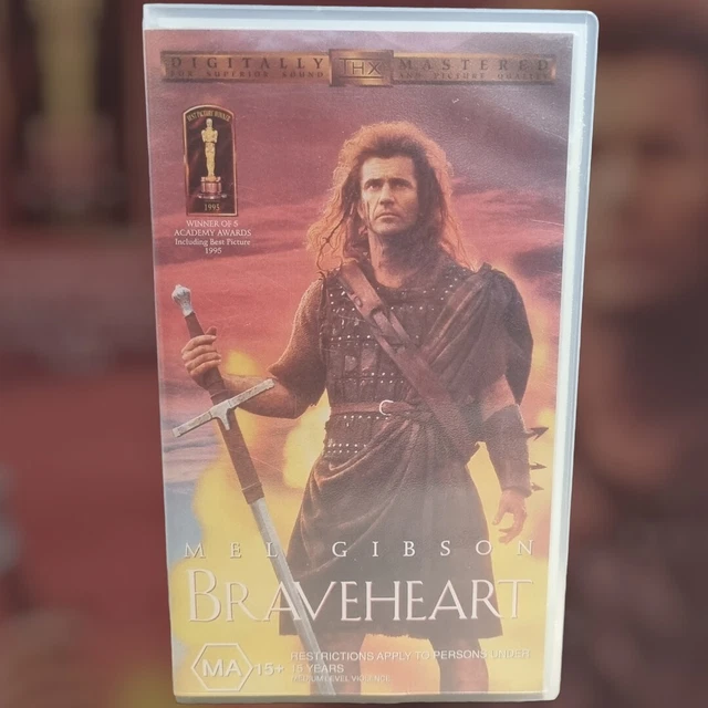 BRAVEHEART : MEL Gibson(1995, Vintage VHS, Digitally Remastered, MA15 ...