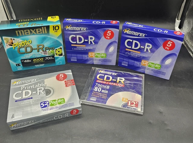BLANK CD-R COMPACT Disc Lot (26) for Digital Images Data Maxell Memorex ...