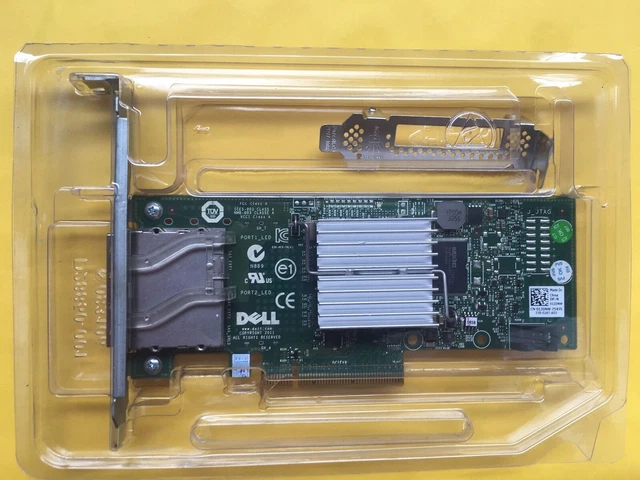 DELL PERC H200E 6Gb/s SAS PCIe HBA 2 Port Ext SFF-8088 12DNW = 9200-8E ...