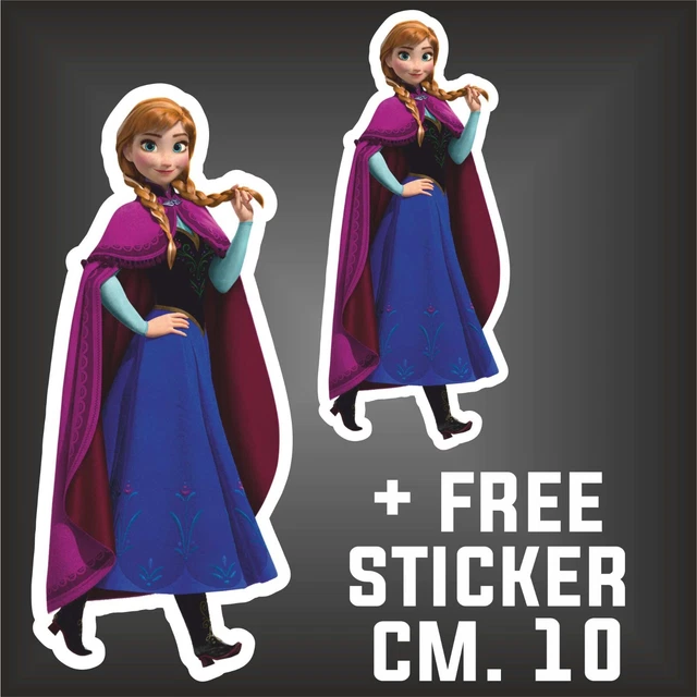 ADESIVO PRINCIPESSA ELSA e anna frozen decal aufkleber +1 FREE STICKER ...