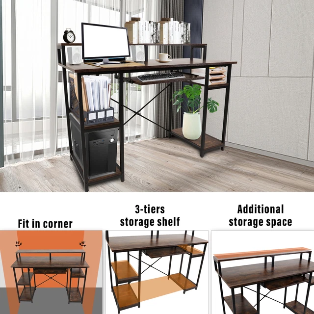 55'' COMPUTER DESK Laptop Table Writing Study Workstation Home Office ...