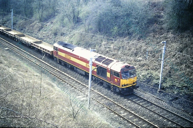 RAILWAY SLIDE TRAIN Slide 35mm EWS Class 60 Diesel Locomotive No 60024 ...