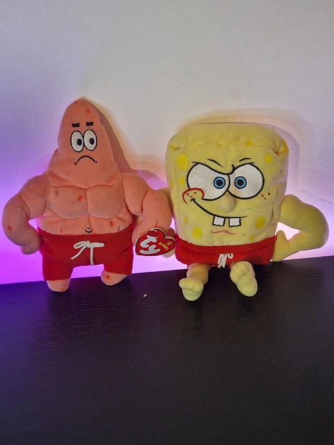 TY SPONGEBOB Muscle Man Star Patrick MuscleBob BuffPants Plush Viacom ...