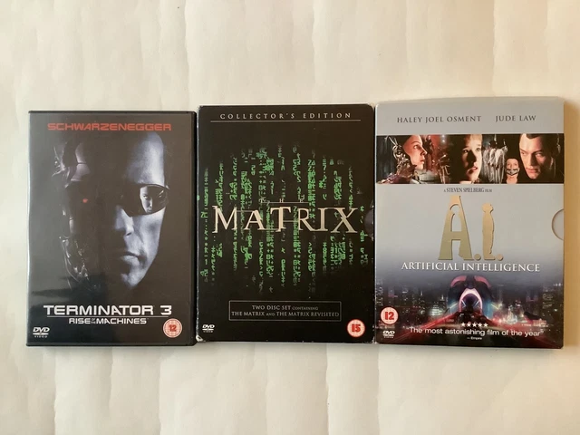 MATRIX, TERMINATOR 3, Artificial Intelligence 3 x DVDs, Bundle, Job Lot £12.50 - PicClick UK