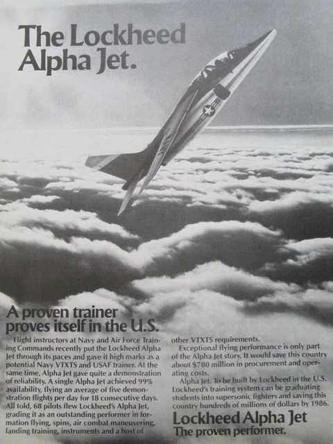 12/1980 PUB LOCKHEED Alpha Jet Vtxts Training System Us Navy Dassault ...