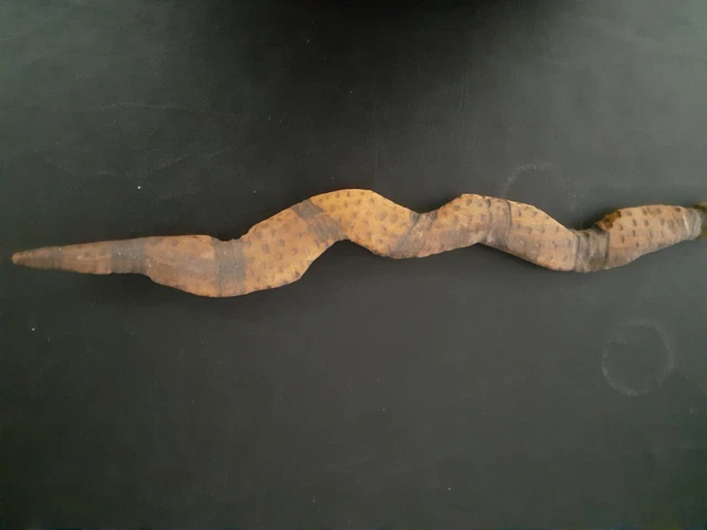 AUSTRALIAN ABORIGINAL CARVED Timber Wire Burnt Snake Sculpture Statue ...