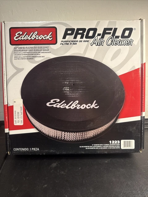 EDELBROCK PRO-FLO 1223 Black 3" Round Air Filter Element, 14" Diameter ...