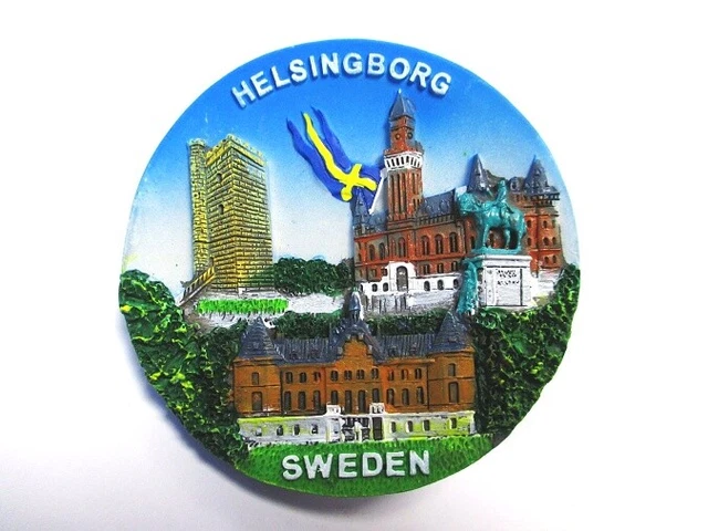 HELSINGBORG MUNICIPIO MAGNETE Svezia Öresund Souvenir Poli Sweden 6 CM ...