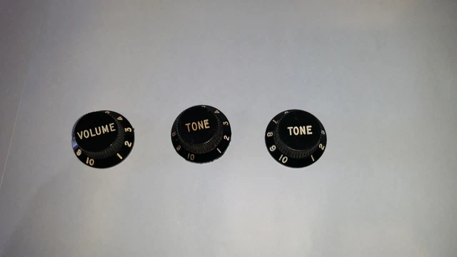 FENDER 1970'S STRATOCASTER volume tone tone control knobs set Black $79 ...