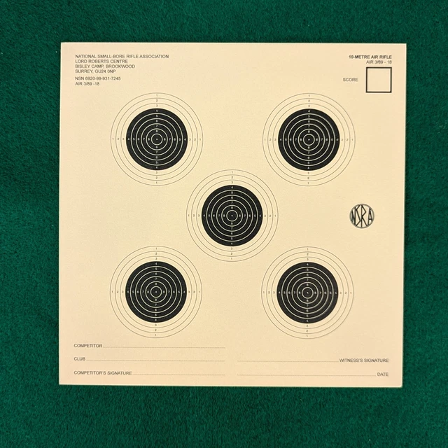 NSRA 10M AIR Rifle Targets x 25 (air 3/89-18) £9.04 - PicClick UK