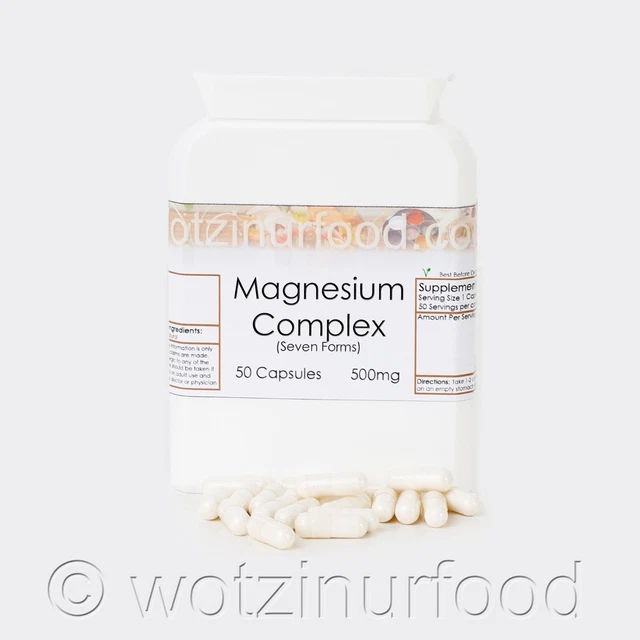 MAGNESIUM COMPLEX 7 Forms High Potency 500mg with Vitamin B6 100% ...