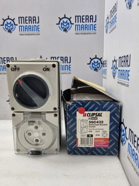 CLIPSAL 56C432 SWITCHED Socket Outlet 32A 500V 50Hz IP66 $272.57 ...