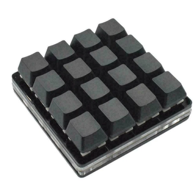 16-KEY BLACK KEYPAD Mechanical Keyboard Custom Shortcut Programmable ...