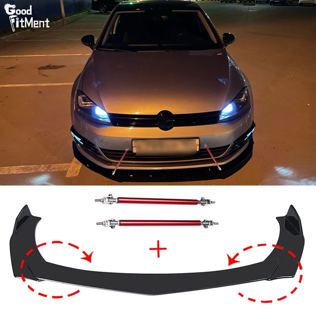 FOR VW GTI Jetta MK6 MK7 Front Bumper Lip Spoiler Splitter Body Kit + Strut Rods EUR 66,49 ...