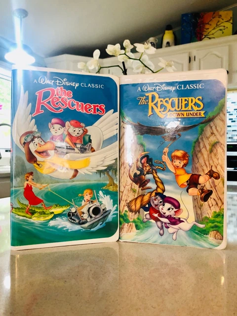 DISNEY VHS BLACK Diamond, The Rescuers & The Rescuers Down Under!!! See ...
