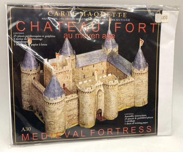 CARTE MAQUETTE CHATEAU Fort Medieval fortress Fold Out Paper Model $34. ...