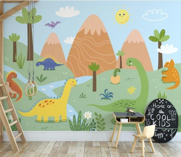 3D CARTOON CUTE Dinosaurs O973 Wallpaper Wall Murals Removable ...