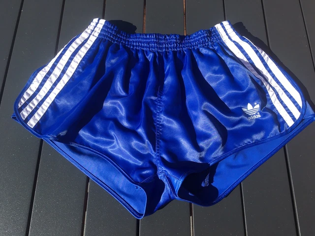 ADIDAS VINTAGE SHINY Nylon Sprinter Running Football Shorts XL D8 Satin ...